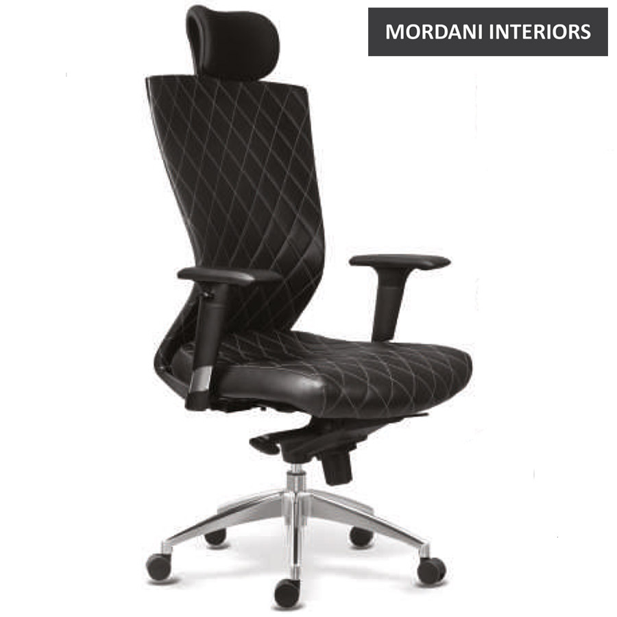 Black Kinetic DX High Back 100% Genuine Leather Ergonomic Office Chair ...