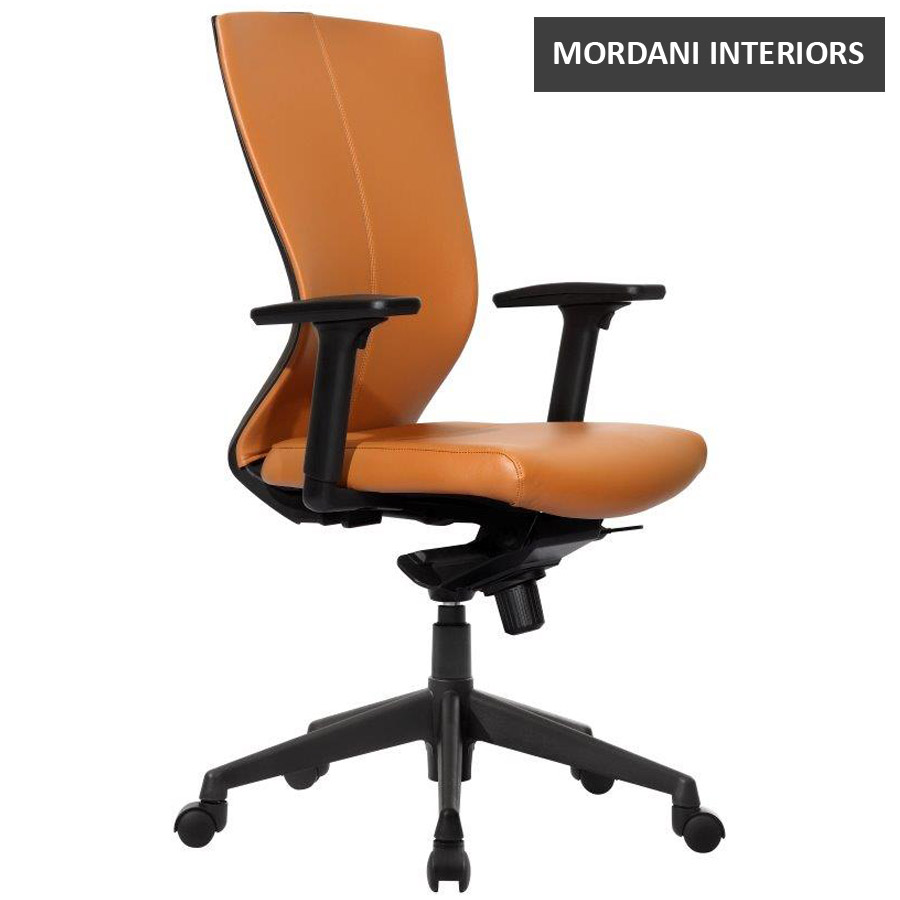 Kinetic CX Mid Back 100% Genuine Leather Ergonomic Office Chair ...