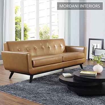Baleno Tan Leathrette Bespoke Sofa | Mordani Interiors